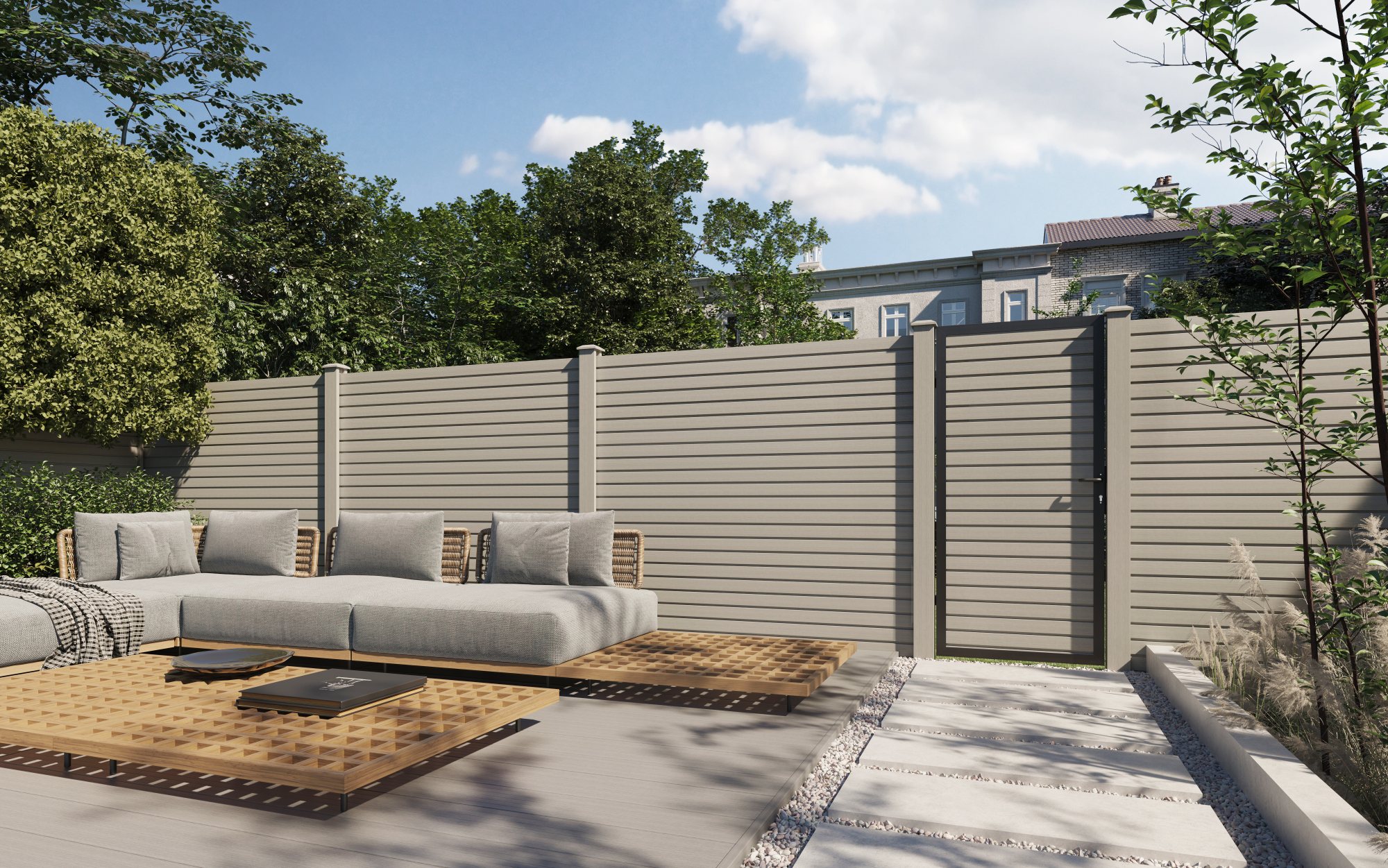 Ecoscape Clarity - Graphite Composite Fence Board | IMS