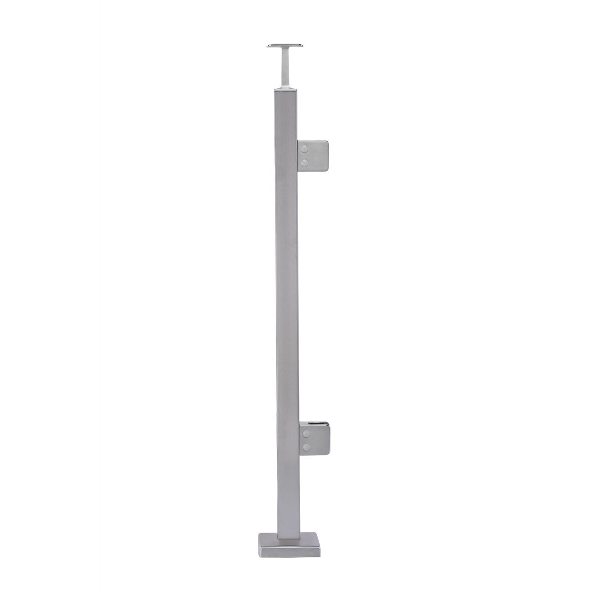 Pre-Assembled Glass Balustrade Square End Post with Fixed Saddle | IMS