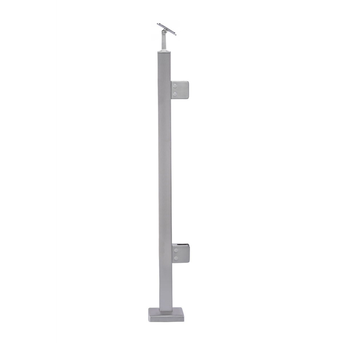 Pre-Assembled Glass Balustrade Square End Post with Adjustable Saddle | IMS