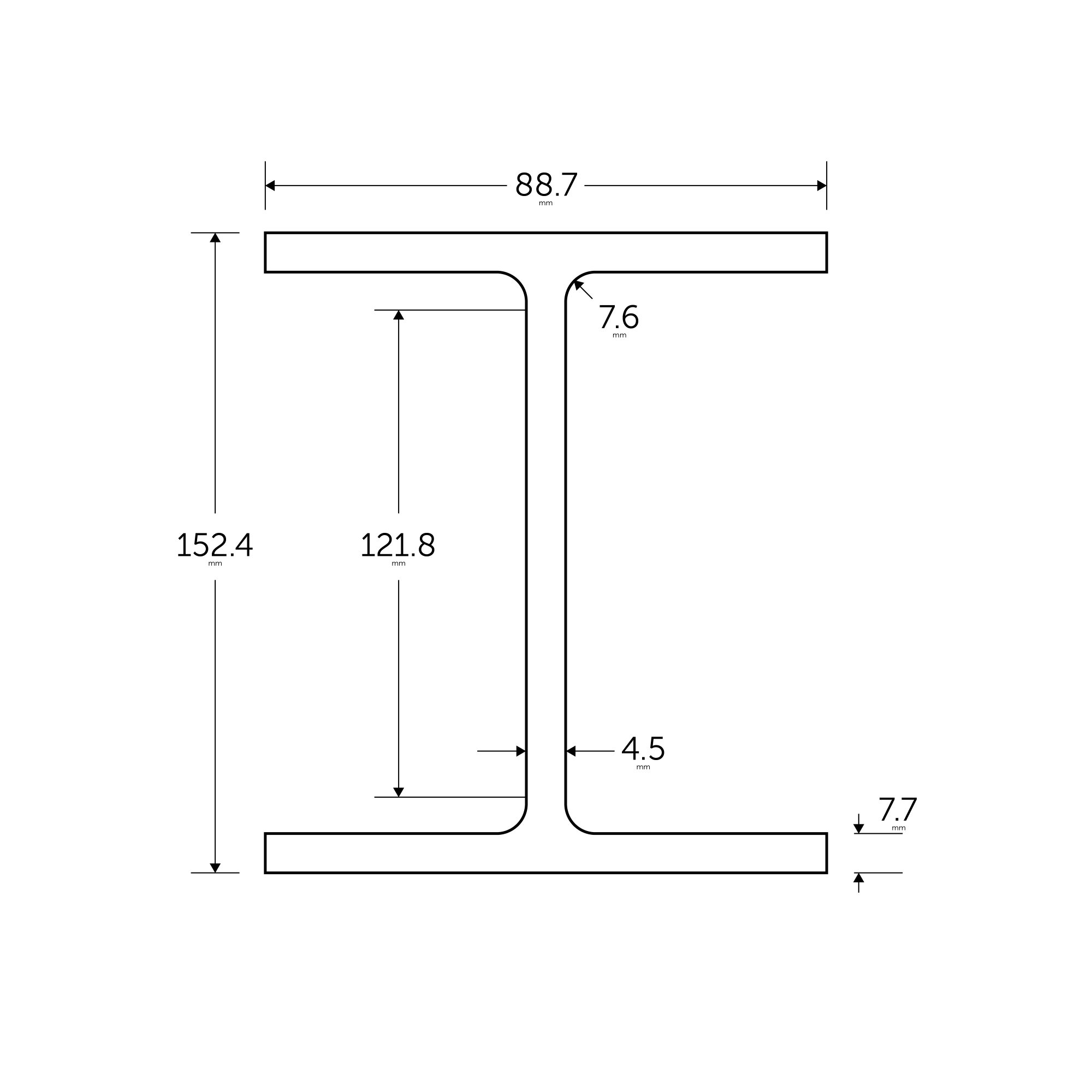 152 x 89 x 16KG Universal Beam - BSEN10025-2 S355J0 | IMS
