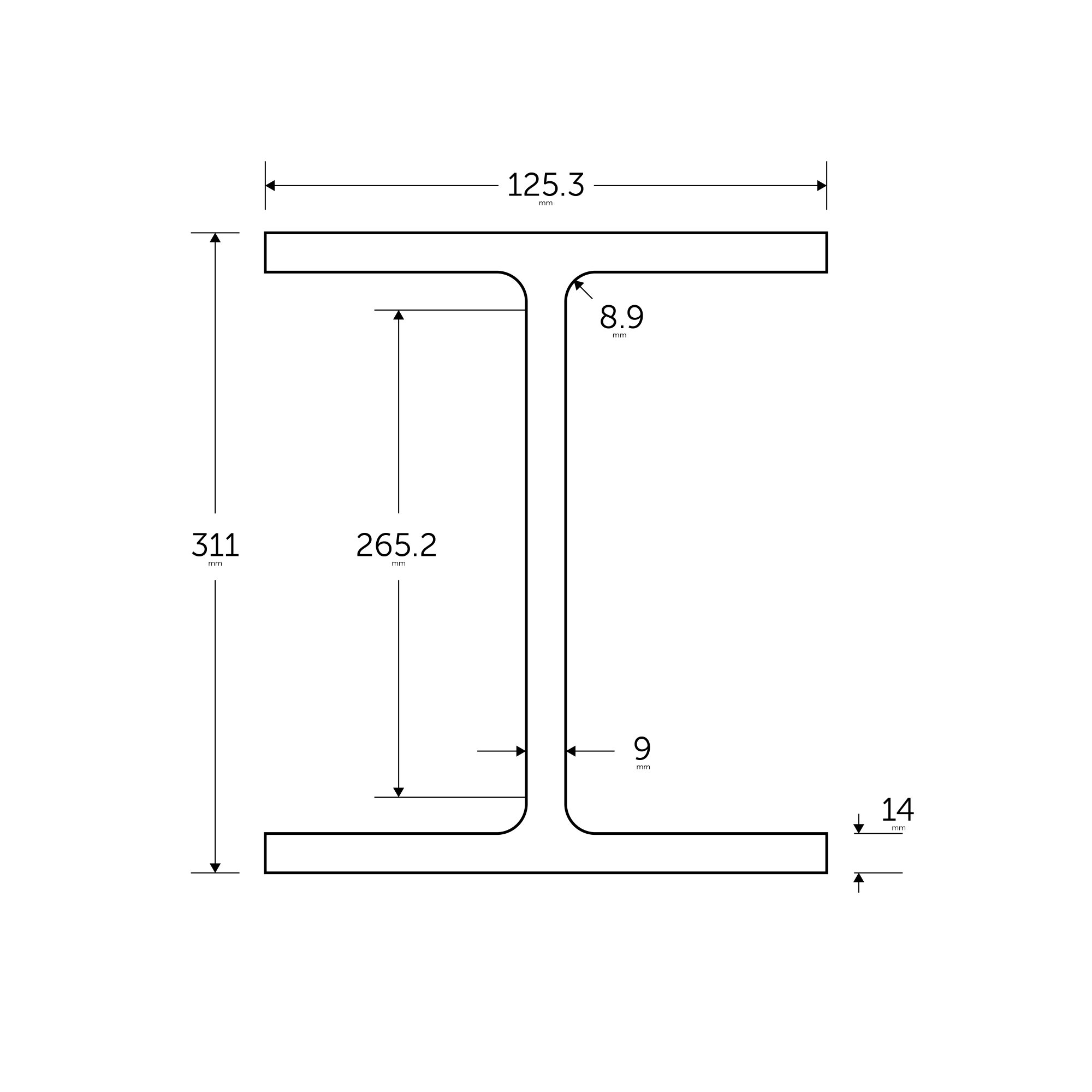 305 x 127 x 48KG Universal Beam - BSEN10025-2 S355J0 | IMS