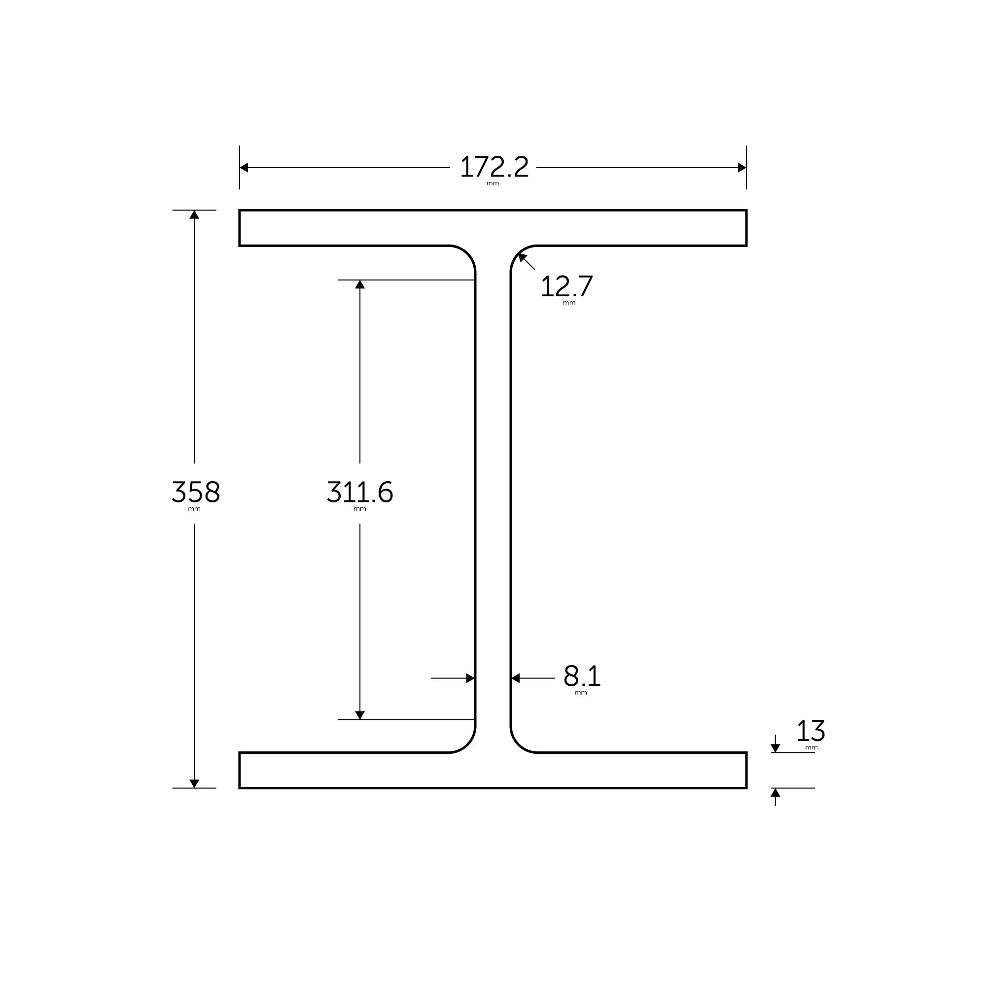 356 x 171 x 57KG Universal Beam - BSEN10025-2 S355J0 | IMS