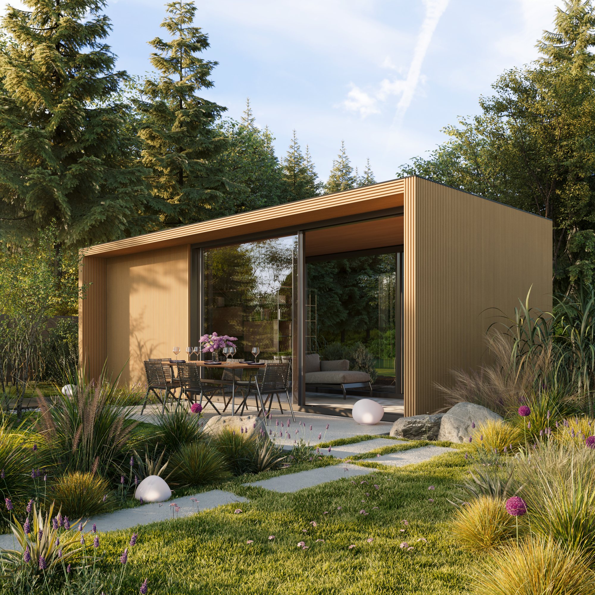 Ecoscape Forma - Natural Oak Composite Slatted Cladding Board | IMS