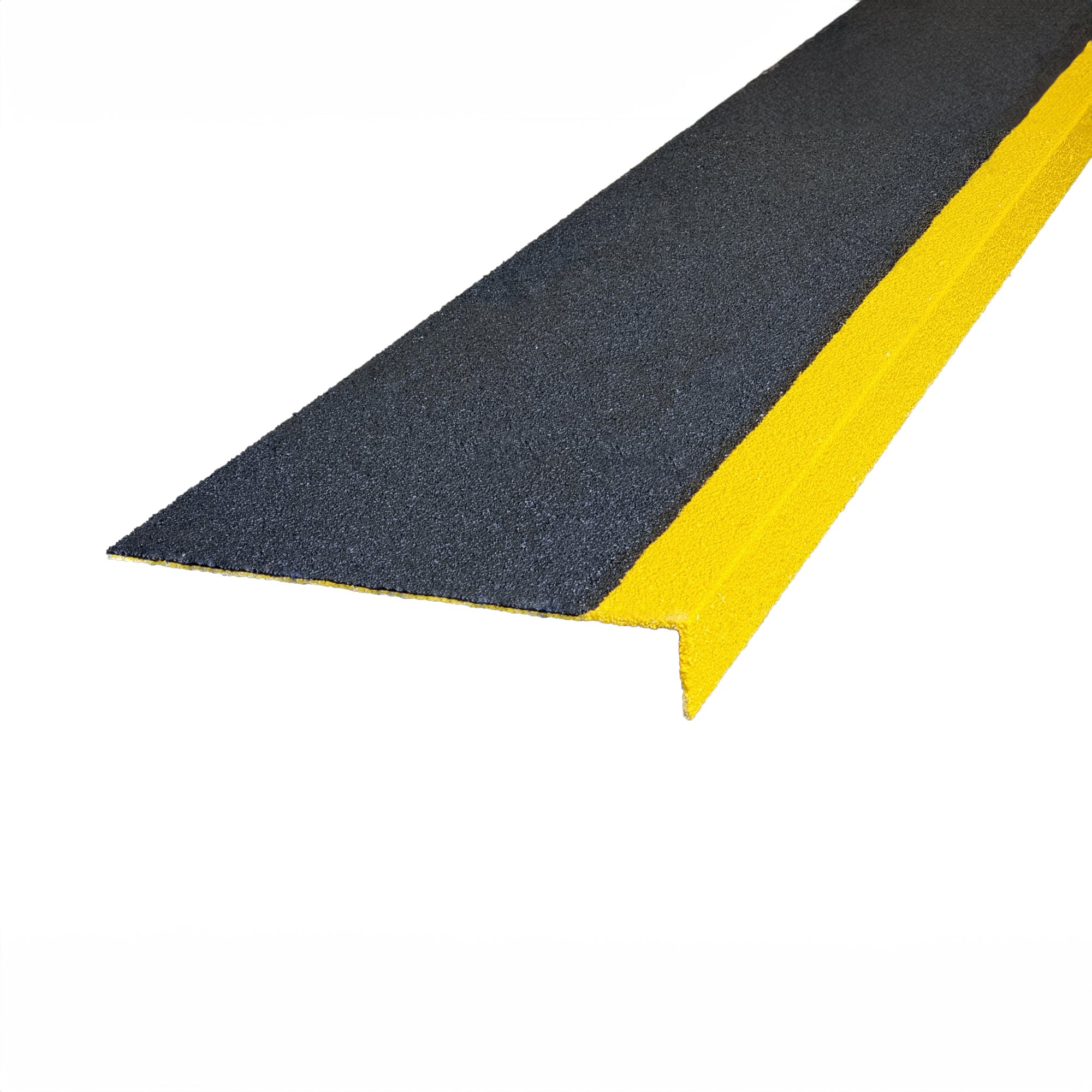 3.6m Gritted GRP Stair Tread Cover Black / Yellow | IMS