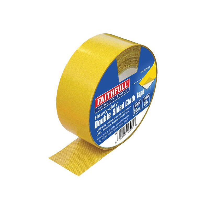 Faithfull - Heavy-Duty Double-Sided Tape 50mm x 25m | IMS