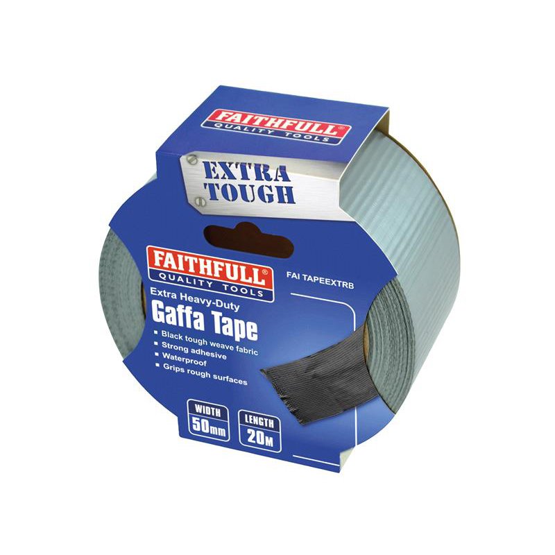 Faithfull - Extra Heavy-Duty Gaffa Tape 50mm x 20m Black | IMS
