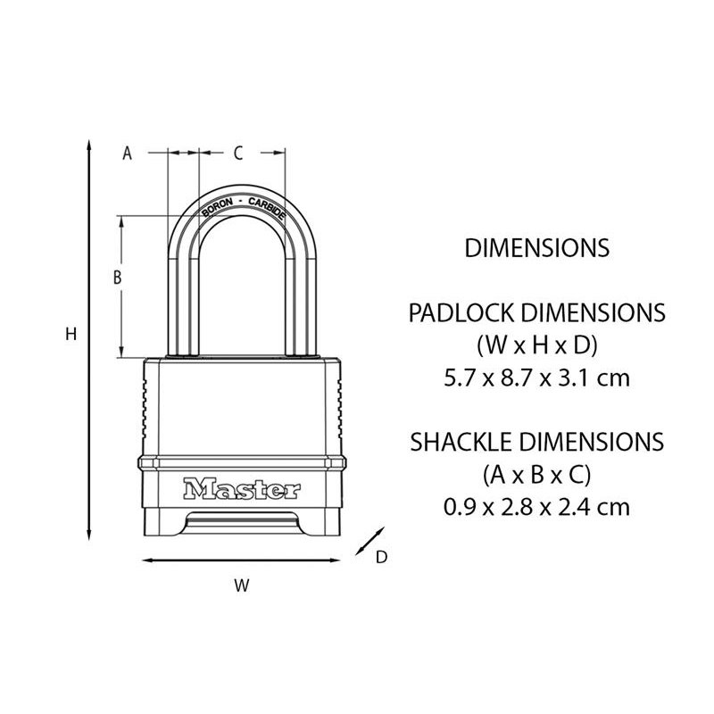 Master Lock - Excell 4-Digit Black Finish Combination 50mm Padlock | IMS