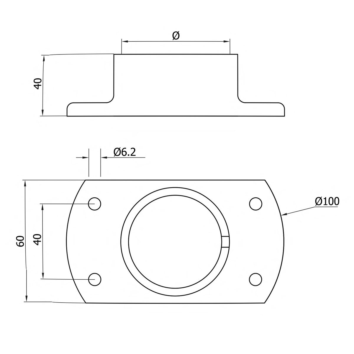 Eazypost Cut Base External Wall Flange | IMS