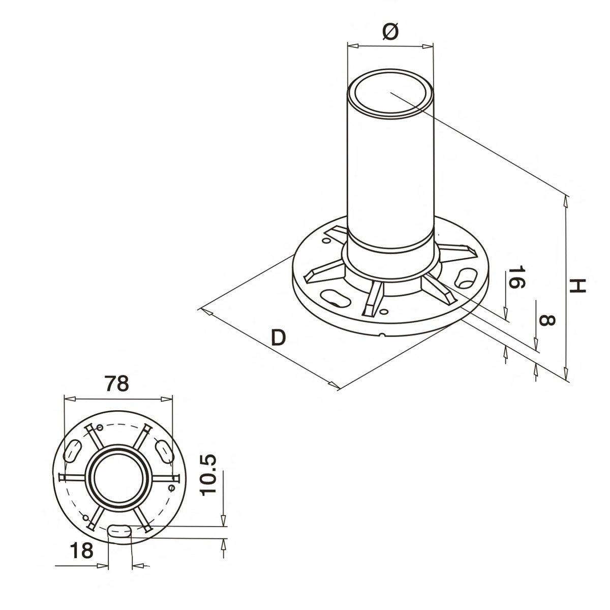 100mm Reinforced Post Base Plate | IMS