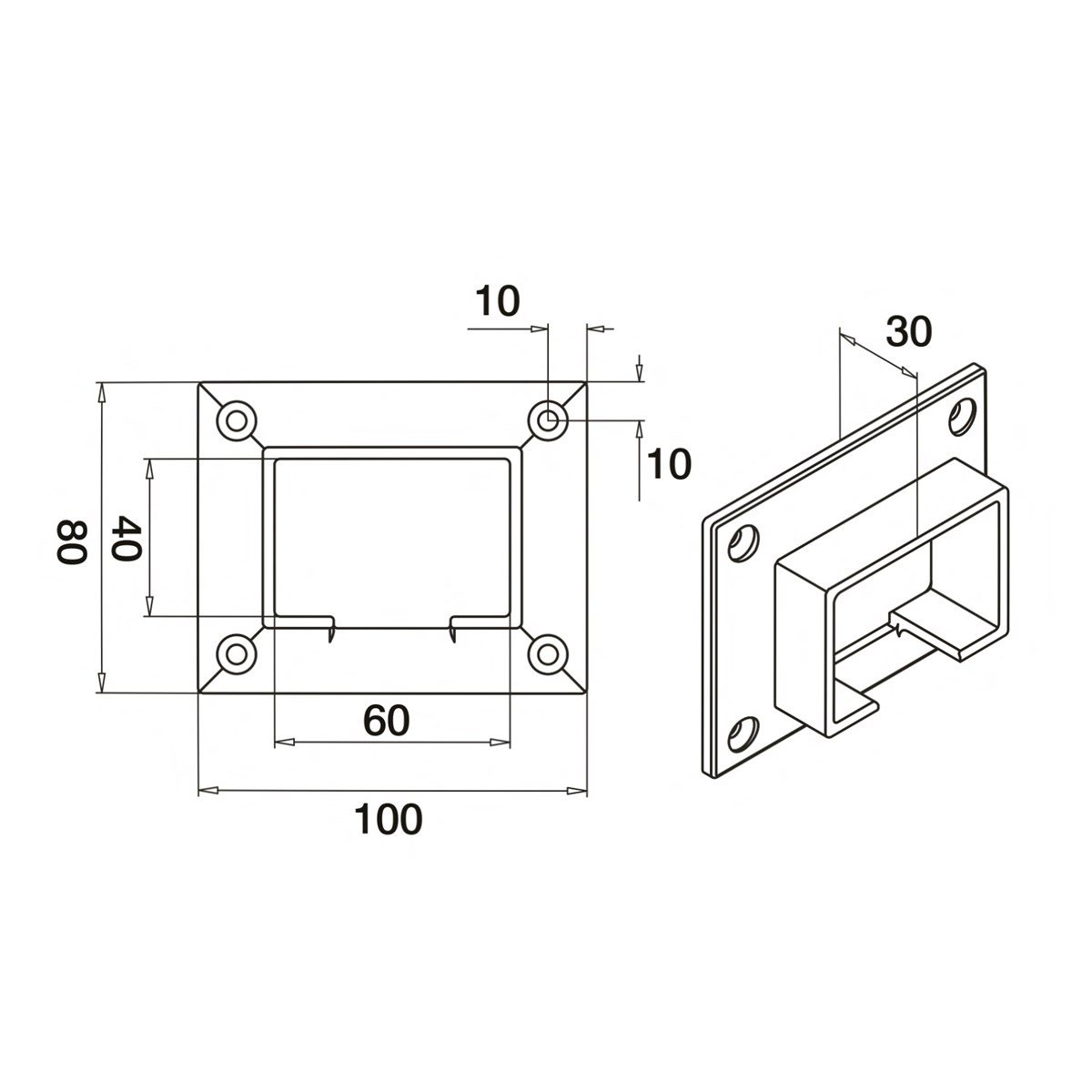 EazySlot Slotted Handrail Wall Flange | IMS