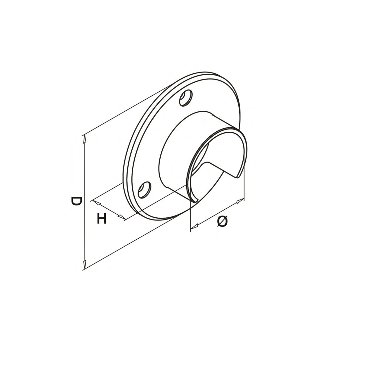 EazySlot Slotted Handrail Wall Flange | IMS