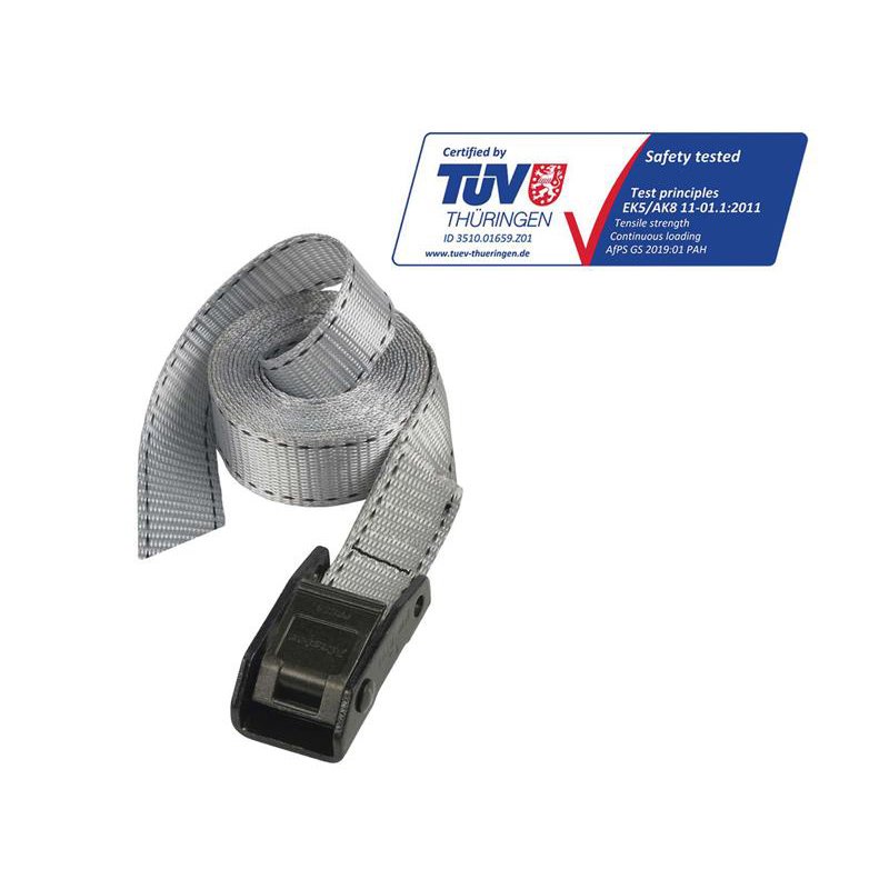 Master Lock - Lashing Strap with Metal Buckle, Grey 5m 150kg (Single) | IMS
