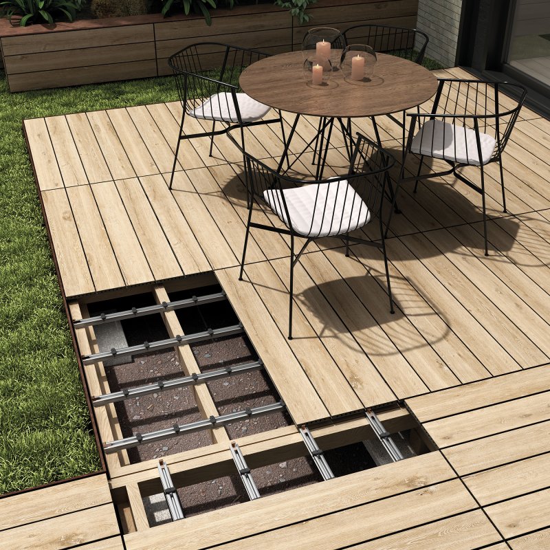 A1 EazyDeck - Porcelain Decking Board - Oak | IMS